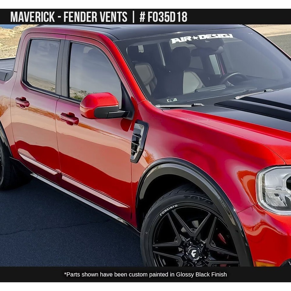 Fits 22-25 Maverick Air Design Functional Front Fender Vents Black Pr ...