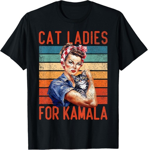 Cat Ladies for Kamala Harris Project Coconut Tree Girls T-Shirt | eBay