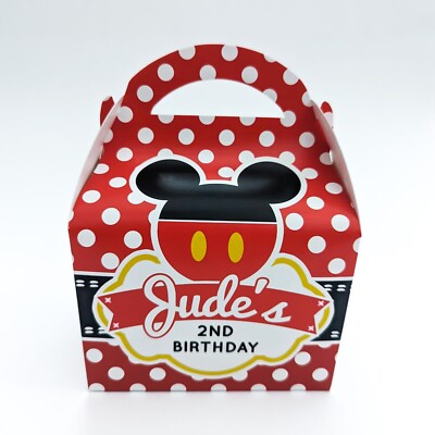 Mickey Mouse Personalised Children Party Boxes Gift Favour | eBay UK
