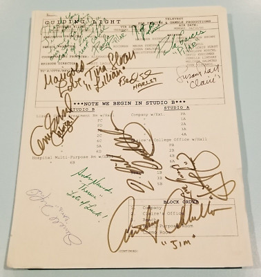 Guiding Light Signed Autographed TV Show Soap Opera Script 4/2000 Rare ...