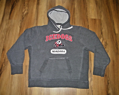 NIAGARA MISSISSAUGA ICE DOGS HOCKEY HOODIE SWEATSHIRT LARGE EMBROIDERED ...