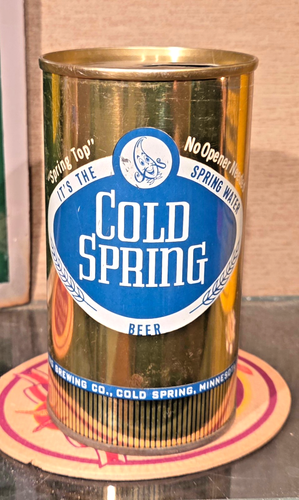 1968 "SPRING TOP" COLD SPRING STRAIGHT STEEL PULL TAB BEER CAN COLD ...