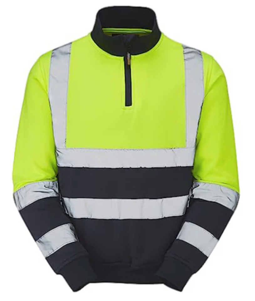 Men’s Hi Vis Softshell Jacket Workwear Safety Reflective Zip Neck ...