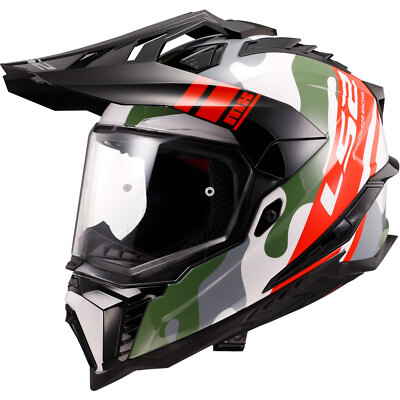 LS2 Adult Explorer Dual Sports Motorcycle Blue/White/Red Small Helmet ...