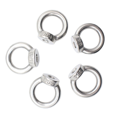 5Pcs 304 Stainless Steel M6 Ring Eye Bolts Threaded Nuts | eBay