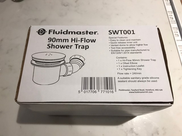 Fluidmaster 90mm Fast Flow Shower Tray Waste Trap Chrome - Top Access for sale online | eBay