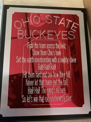 OHIO STATE BUCKEYES FIGHT SONG PLAQUE or CARMEN OHIO PLAQUE. 8” X 10 ...