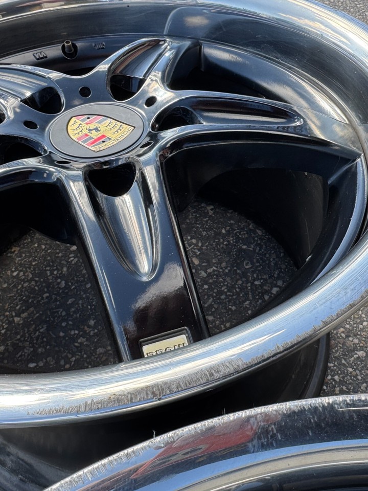 18" PORSCHE MODA 911 993 964 CUP BLACK FACTORY STOCK 5X130 WHEELS RIMS ...