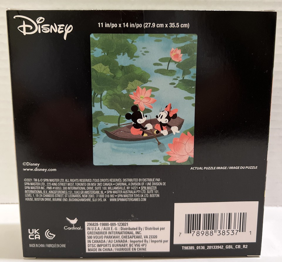New 500 Piece Mickey & Minnie Mouse on Rowboat Ride Disney Puzzle 11 ...