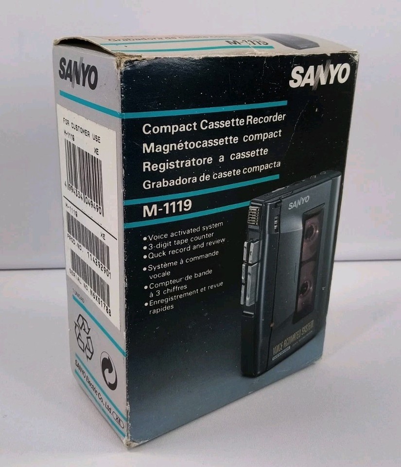 Sanyo M-1119 Vintage Compact Cassette Recorder / Walkman - Boxed ...