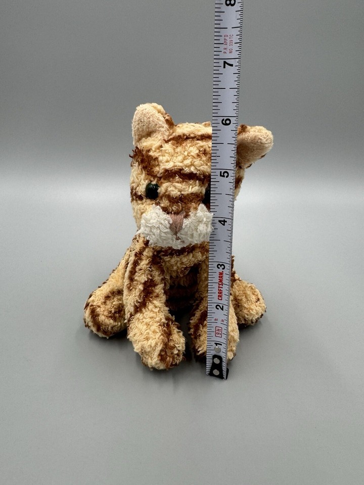 Applause Orange Tabby Cat Kitty Beanie Brown Stripes Small 6" Stuffed ...