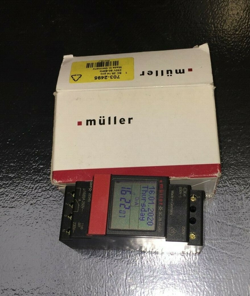 Muller SC 28.14 pro 1 Channel Digital DIN Rail Time Switch | eBay UK