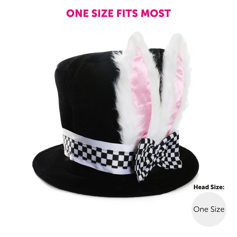 WHITE RABBIT TOP HAT BUNNY EARS NOSE AND CLOCK FANCY DRESS COSTUME ...