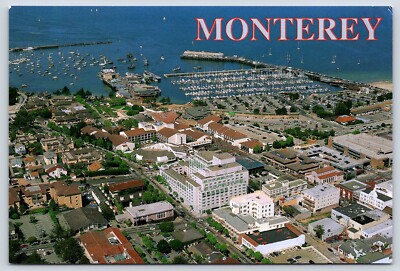 California Monterey Aerial View Vintage Postcard Continental | eBay