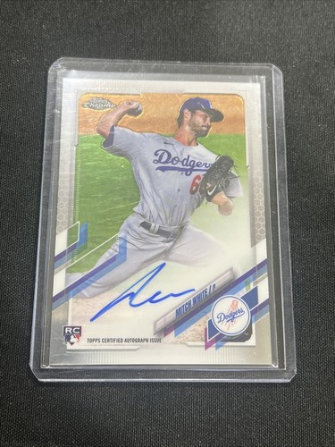 Mitch White 2021 Topps Chrome Rookie Autograph RC Auto #RA-MW Dodgers ...