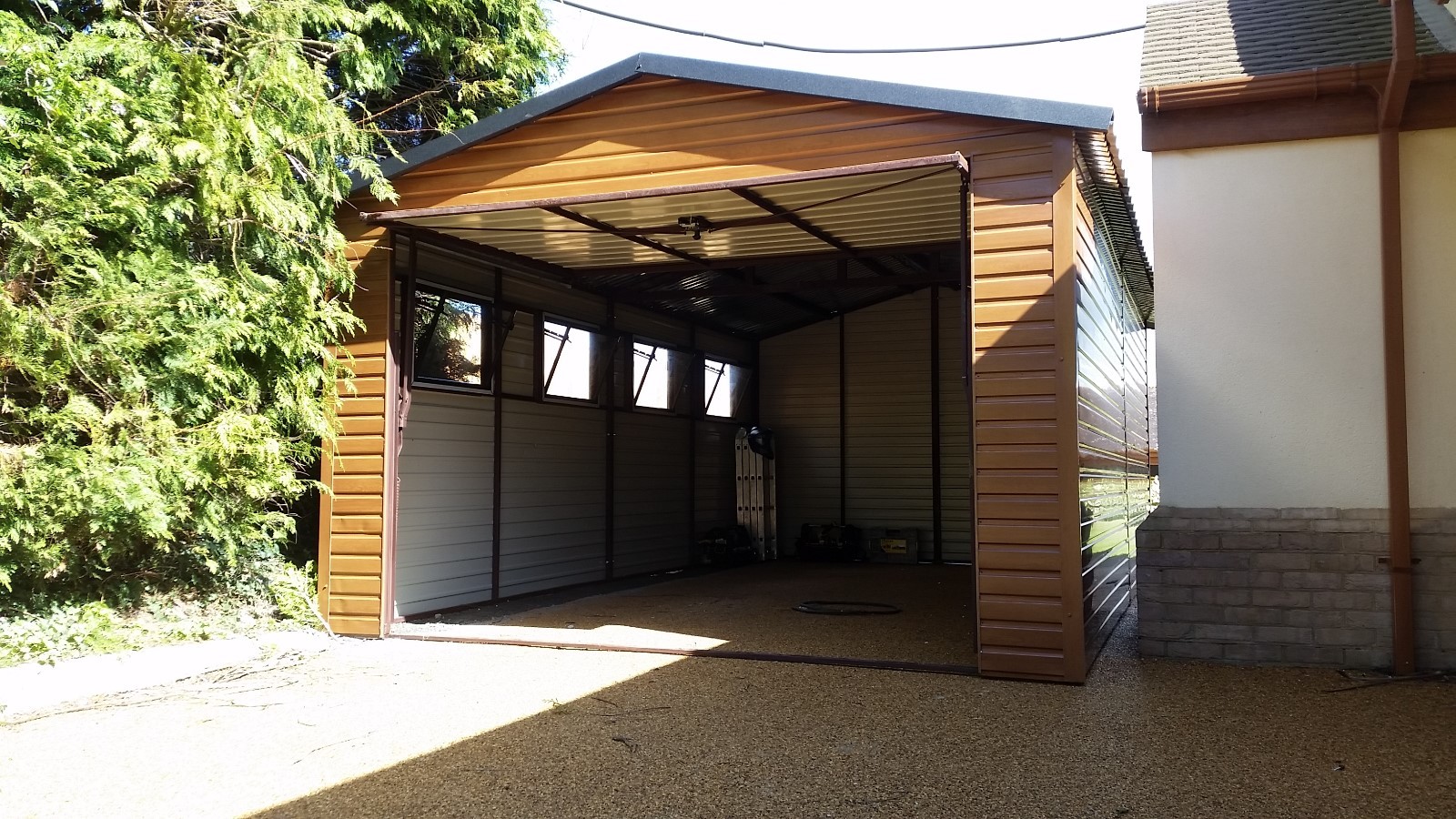Wood Effect Garage 12x20ft for Car, Motorcycle or Equipment Workshop ...