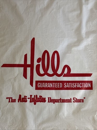 Hills Department Store Big Plastic Shopping Bag Vintage Advertising 15 ...