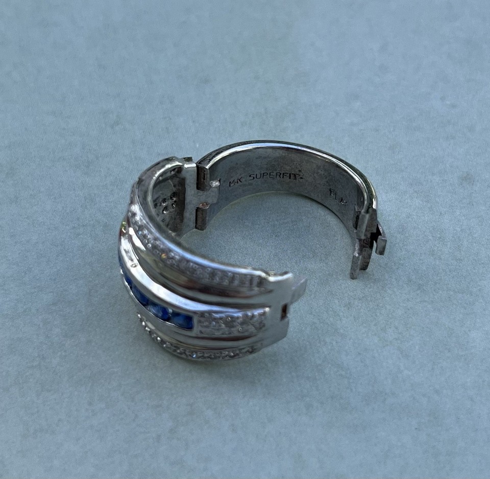 Platinum, White Gold Superfit/Cliq Sapphire Diamond ring Arthritis ...