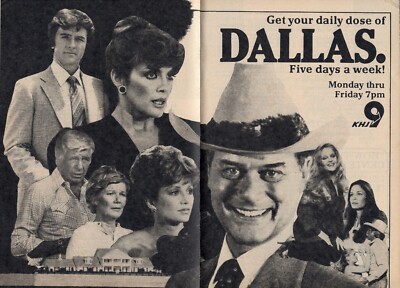 1984 TV AD DALLAS SERIES GET YOUR DAILY DOSE DOUBLE PAGE 7 X 10 INCHES ...