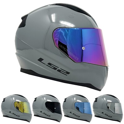 LS2 FF353 NARDO GREY FULL FACE MOTORCYCLE CRASH HELMET WITH COLOURED ...