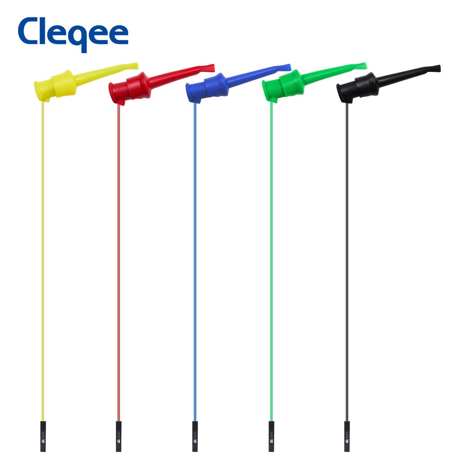 Cleqee Mini Grabber Test Hook to Breadboard Jumper Wires Soft Flexible ...