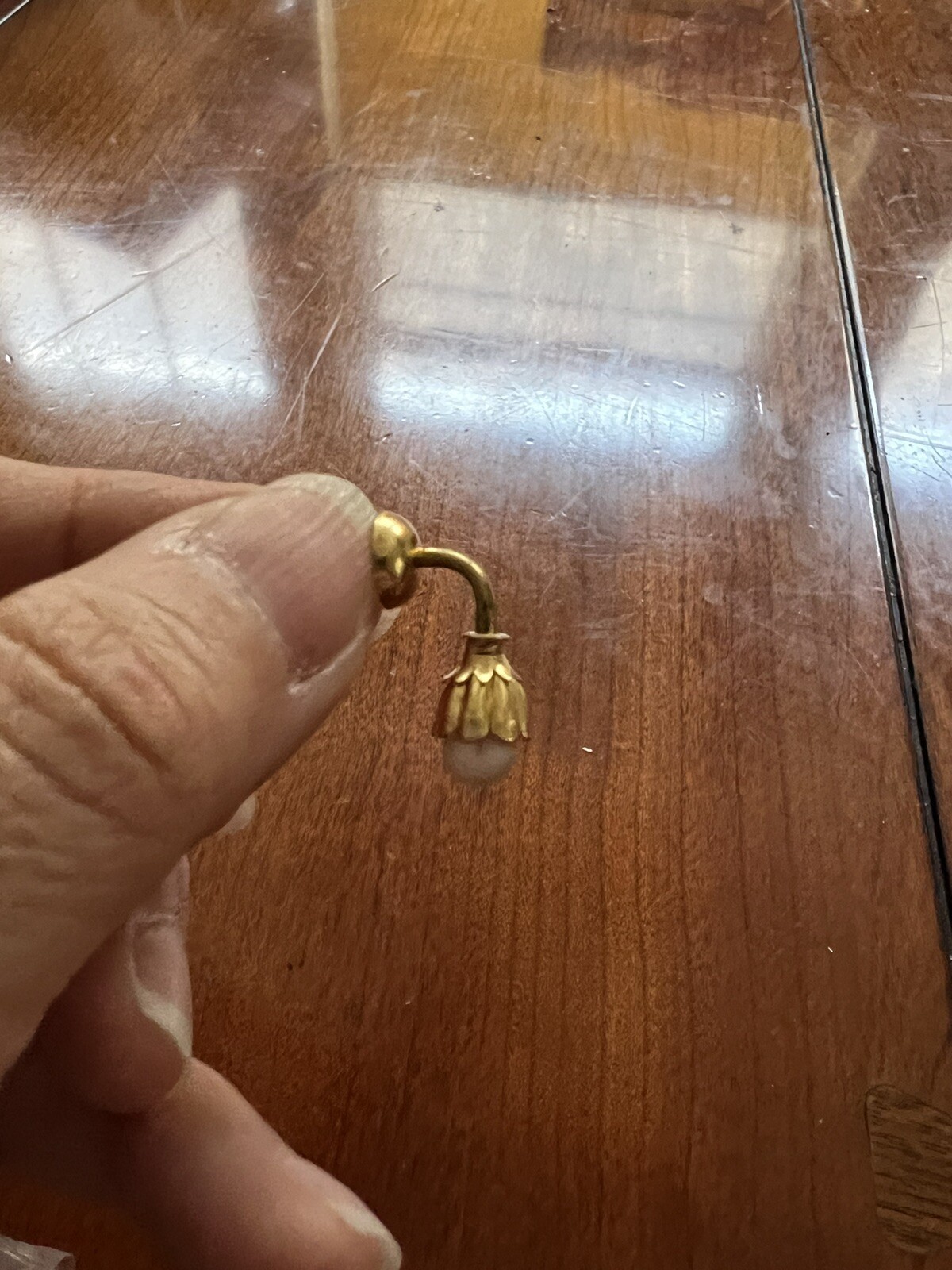 VTG Dollhouse Miniatures Wall Sconce Artist Marie Toner ELECTRIC 12 V ...