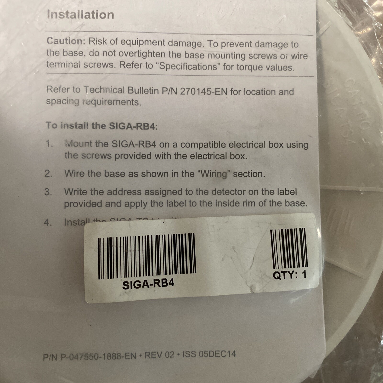 Edwards EST SIGA-RB4 Relay Base. Fire Alarm 793016019790 | eBay