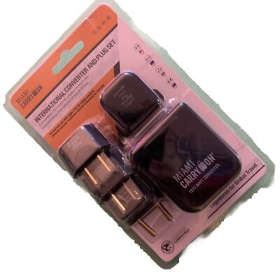 International Travel Converter and Plug Set Black by Miami Carry On ...