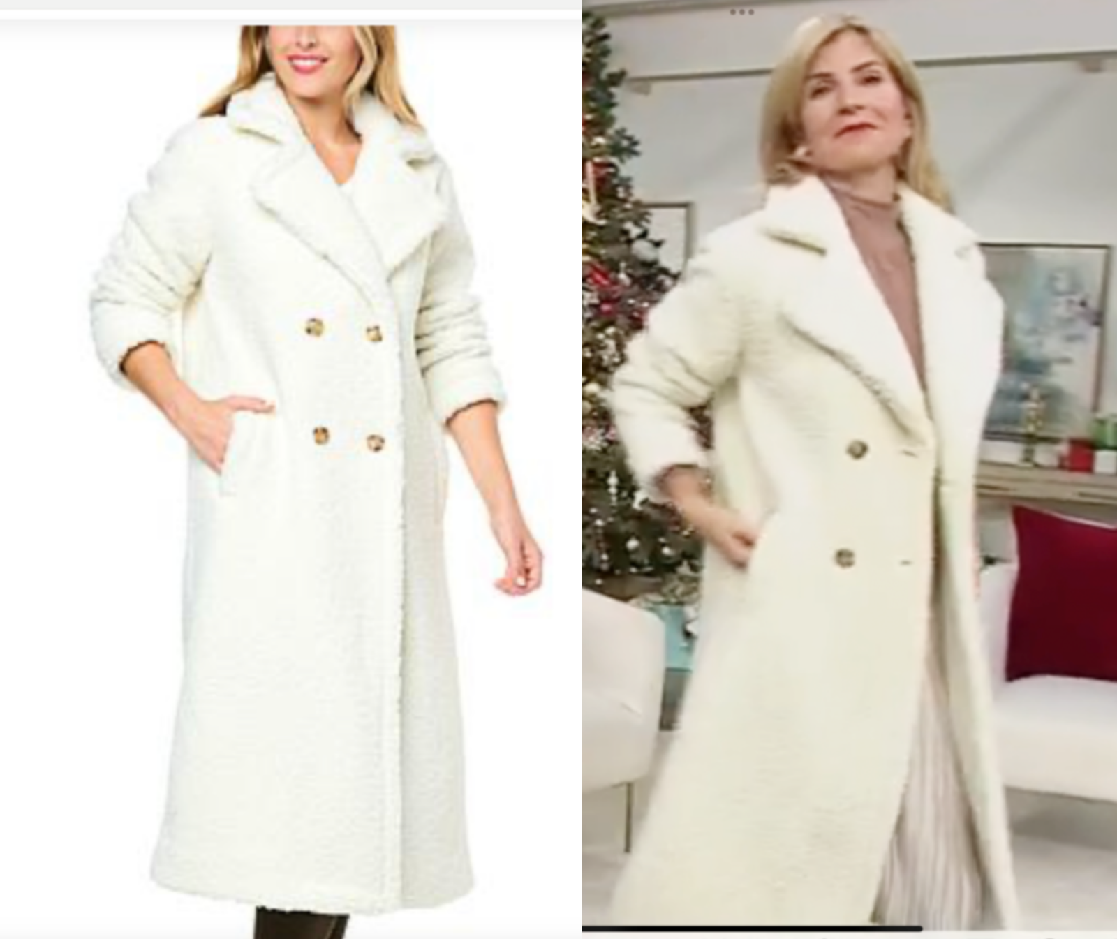 NEW G by Giuliana SZ 2X Teddy SHERPA Coat MIDI IVORY WHITE PLUS SZ 2X ...