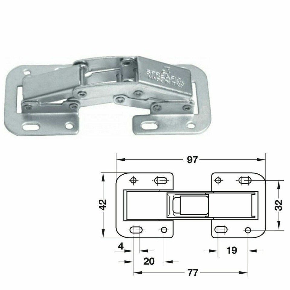 2 x (Pair) Hafele Concealed Steel Hinges 90° Easy Mount, Unsprung Easy ...