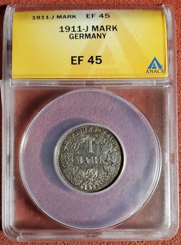 1911 J GERMAN EMPIRE 1 SILVER MARK ANACS EF45 RARE/SCARCE. Lot t1061 | eBay