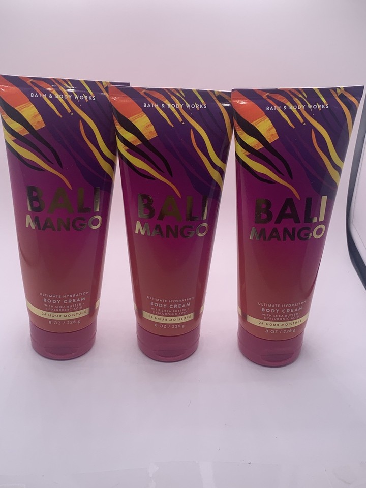 x3 Bath & Body Works Bali Mango Shea Body Cream Juicy Mango Nectarine ...