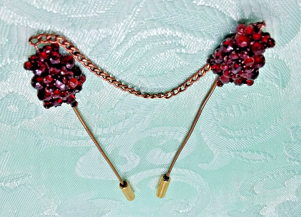 Stunning Bohemian Garnets - Two-Part Antique Cape or Cloak Fastener ...