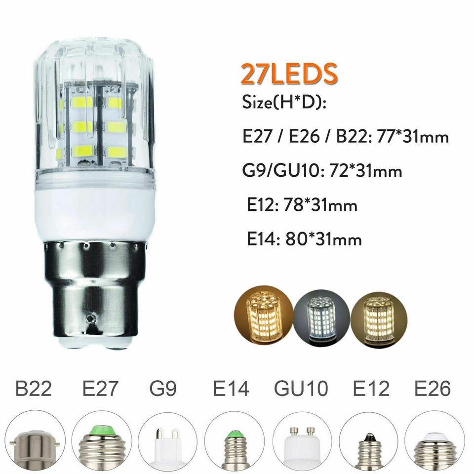 7w Led Corn Light Bulbs Replace 30w halogen Smd 5730 chip Color Living ...