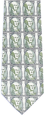 Dollar Bills Men's Neck Tie Paper Money Banking Investor Finance Gray ...