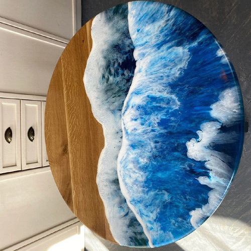 Resin Ocean Coffee Table, Blue Center Table, Living Room Modern ...