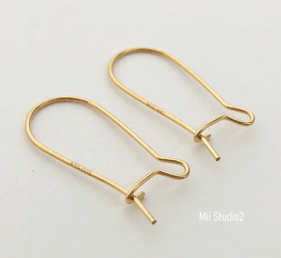 Kidney Earring ear wire medium 23mm 14k gold filled 21.5 gauge wire ...