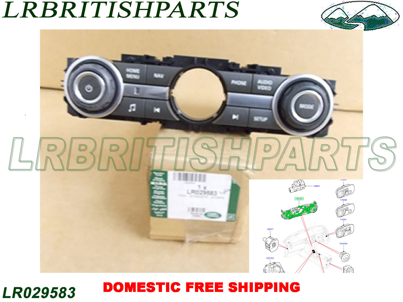 LAND ROVER RADIO CONTROL PANEL RANGE ROVER SPORT 12-13 LR4 12-14 ...
