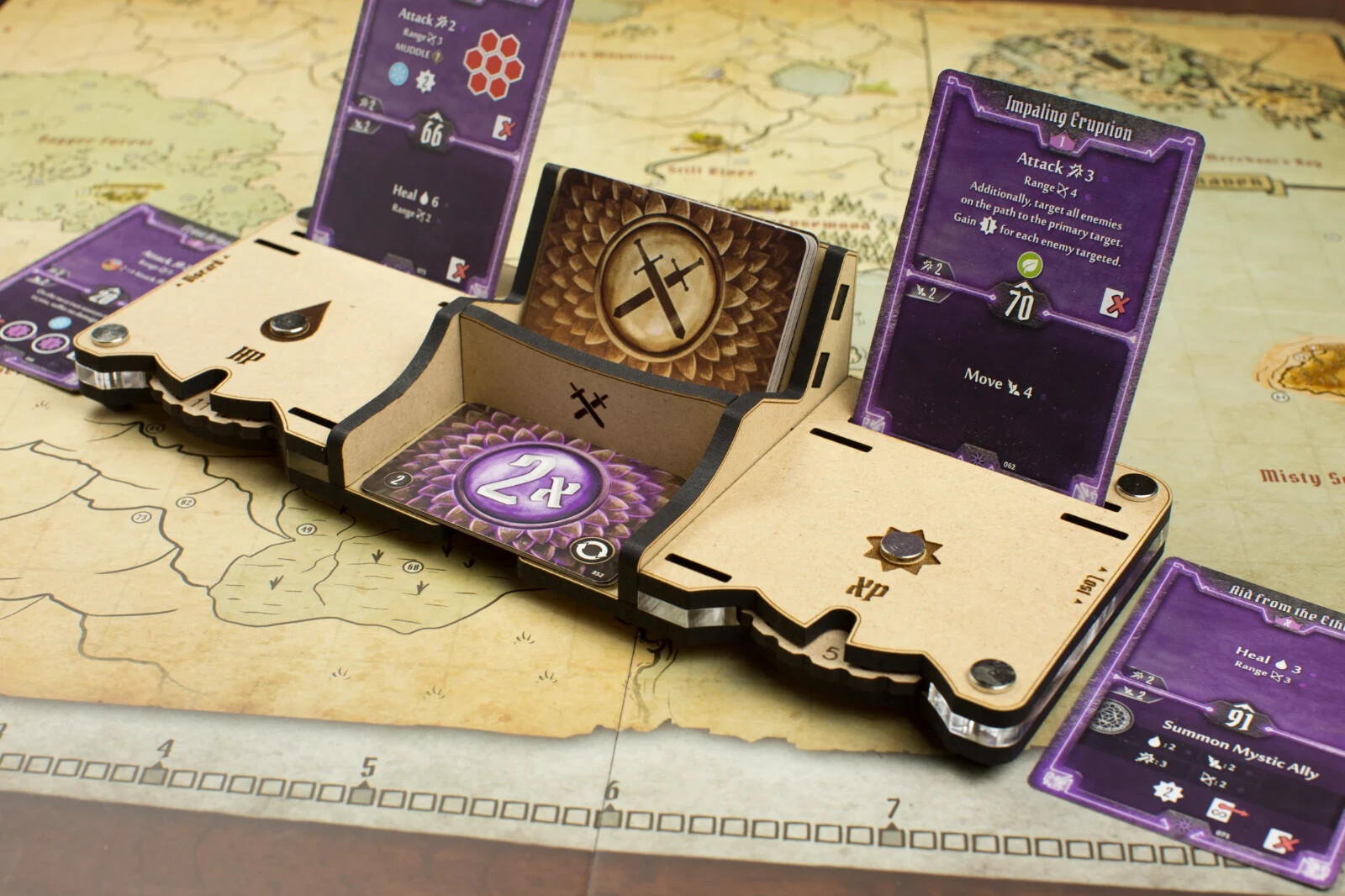 Gloomhaven Player Dashboard (MDF Wood) with Deck Holder and HP / XP ...