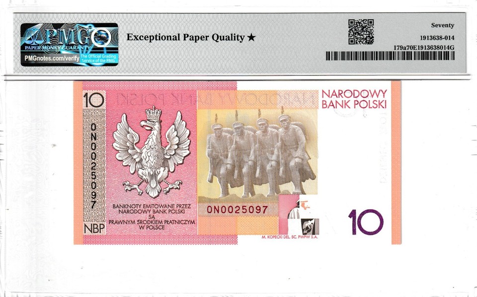 Poland 10 ZLOTYCH P-179 2008 90th *Commemorative EAGLE SOLDIER UNC NOTE ...