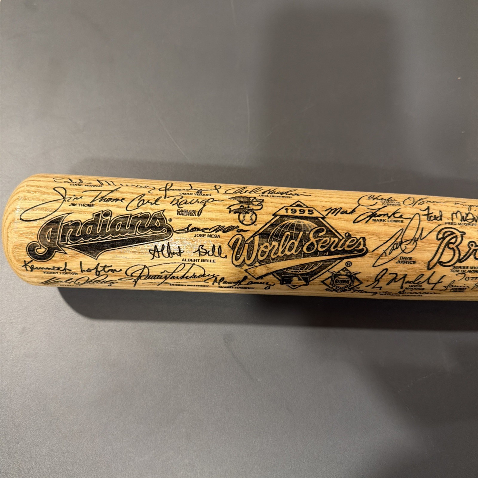 Vintage 1995 Cleveland Indians Heavy Hitter Carved Baseball Bat 1,174/ ...