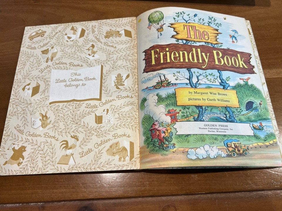 VINTAGE: LITTLE GOLDEN BOOK THE FRIENDLY BOOK Margaret Wise Brown 1954 ...
