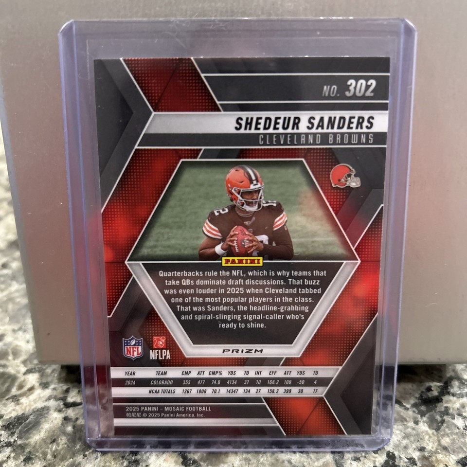 2025 Panini Mosaic Shedeur Sanders Genesis Prizm RC #302 SSP CASE HIT ...