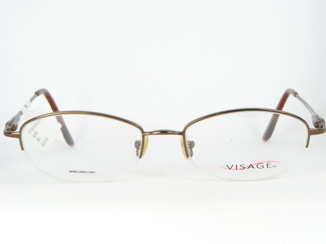 Visage Glasses WF Cashmere BRN Brown Oval Round Half Rim Frames 50 18 ...