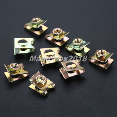 20x Car License Plate Fastener Buckle Nut U-Type Clips Retainers Metal ...