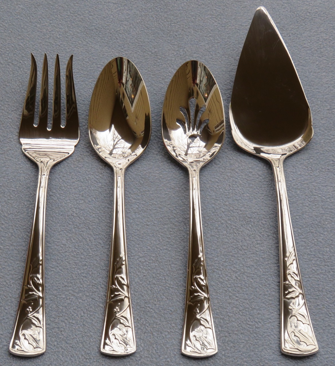4 Pcs Lenox Holiday Dimensions Stainless Steel Flatware Serving Set New ...