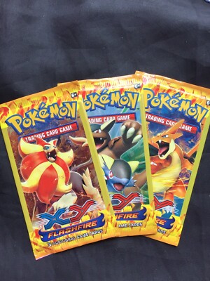 Pokemon Cards: Sealed Flashfire 3 Card Booster Pack | eBay