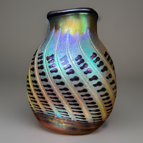 Jim Bush Signed Iridescent Art Glass Vase | eBay