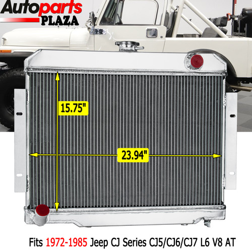 3 ROW Aluminum Radiator Fits 1972-1985 Jeep CJ Series CJ5/CJ6/CJ7 L6 V8 ...