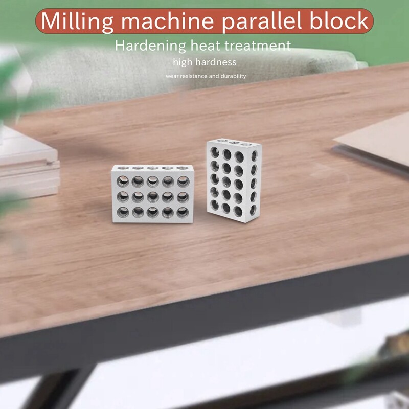 2Pcs 25x50x75mm Hardened Steel Blocks 23 Holes Parallel Clamping ...